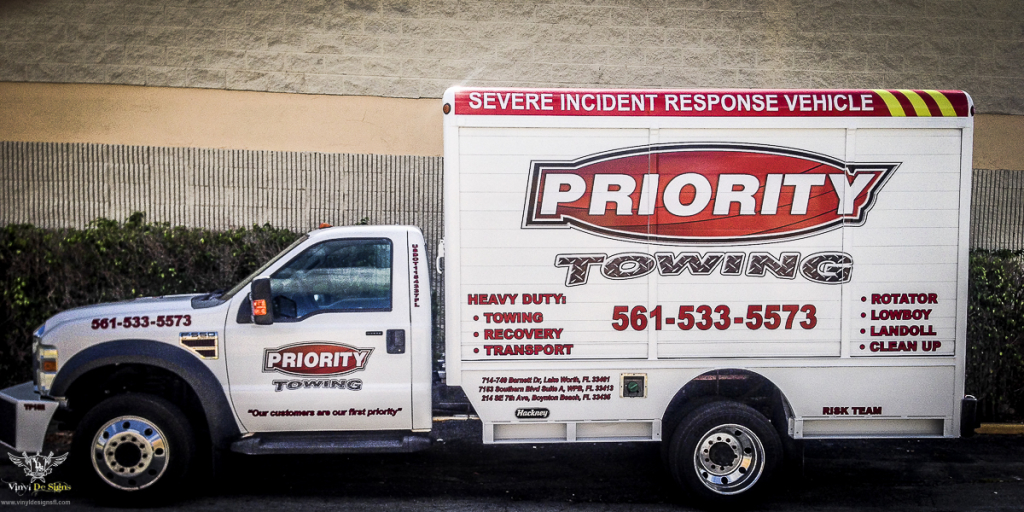 Priority Towing Box Truck Vinyl Decals – Severe Incident Response ...